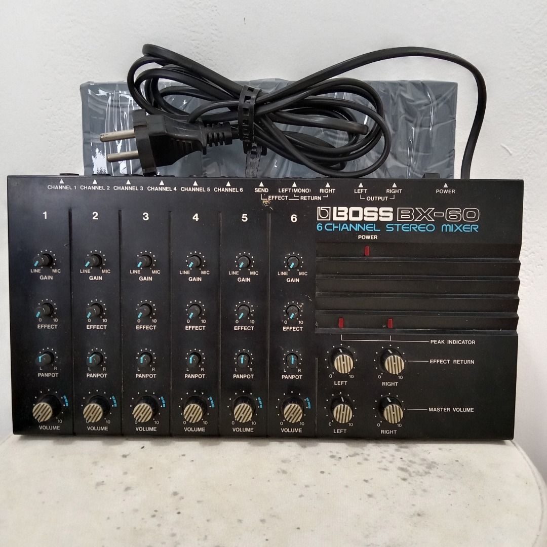 1980s Boss BX-60 6-Channel Stereo Mixer Black, Elektronik, Audio di ...