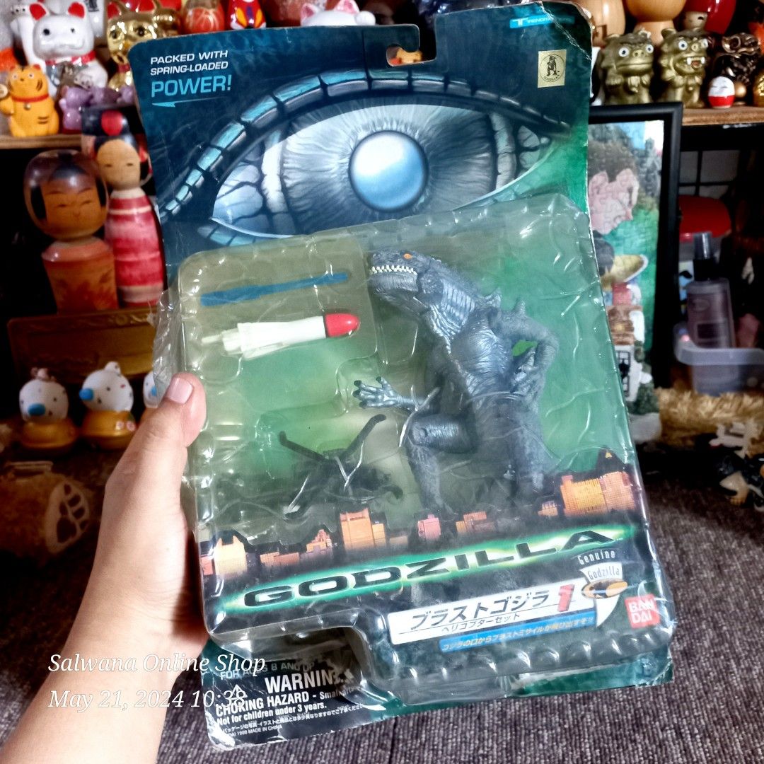 1998 TRENDMASTERS GODZILLA TORNADO BLAST VS APACHE COPTER COLLECTIBLE ...