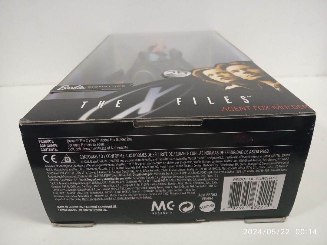 Barbie Signature 25th Anniversary The X Files Agent Fox Mulder Action ...