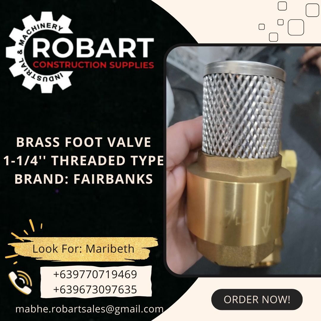 Brass foot valve 1-1/4'' threaded type brand: fairbanks, Commercial ...