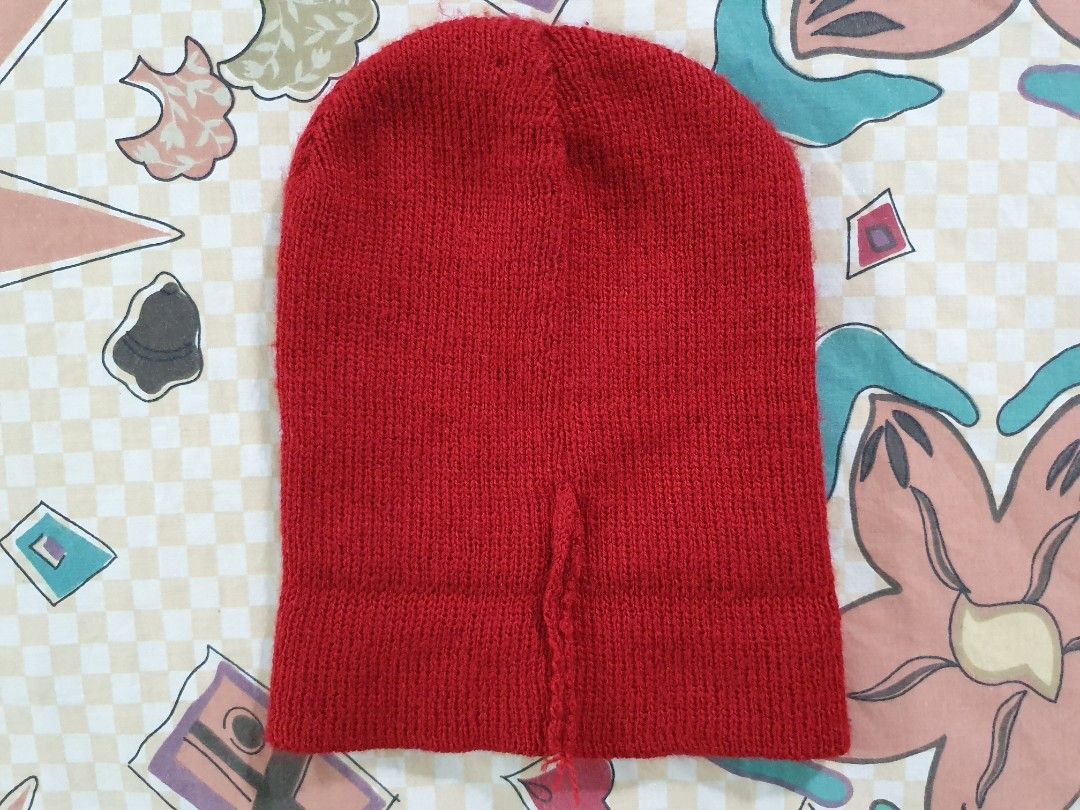 Daiso Red Knit Cap/Beanie, Women's Fashion, Watches & Accessories, Hats ...