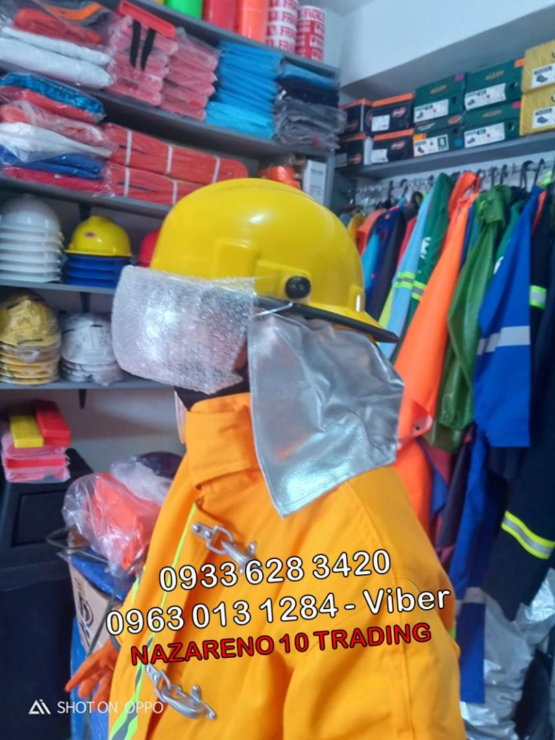 Fireman suit with Reflector Fire retardant, Looking For on Carousell