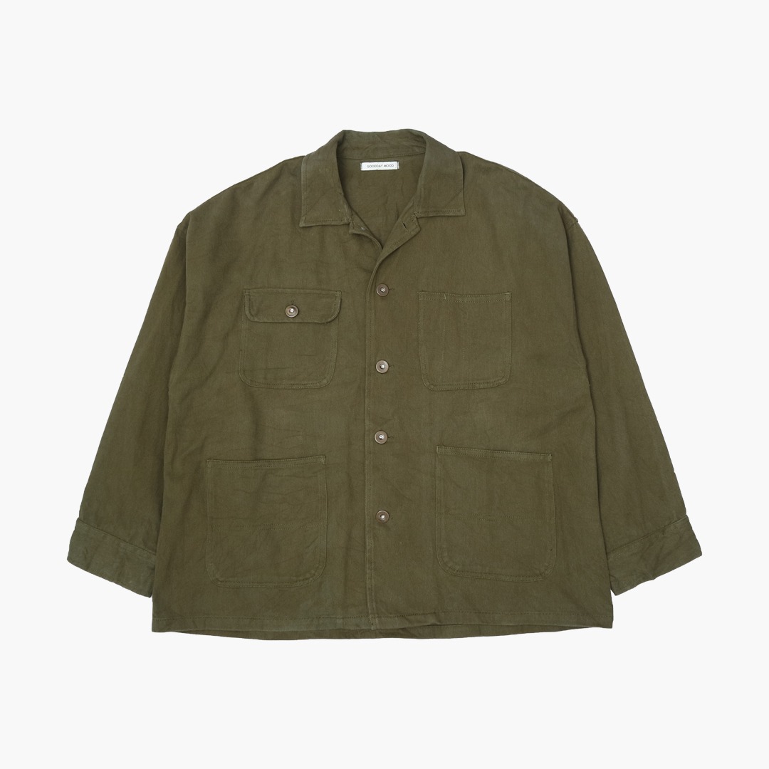 GOODDAY MOOD vintage army military canvas jacket, Fesyen Pria, Pakaian ...