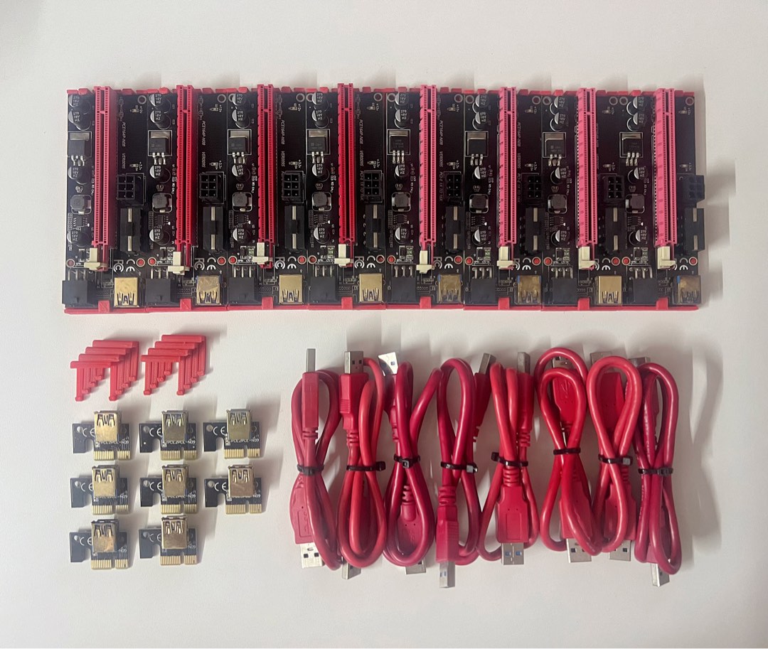 GPU Riser Ver009S (Foc Riser Clip & Casing) x 8 psc, Computers & Tech ...