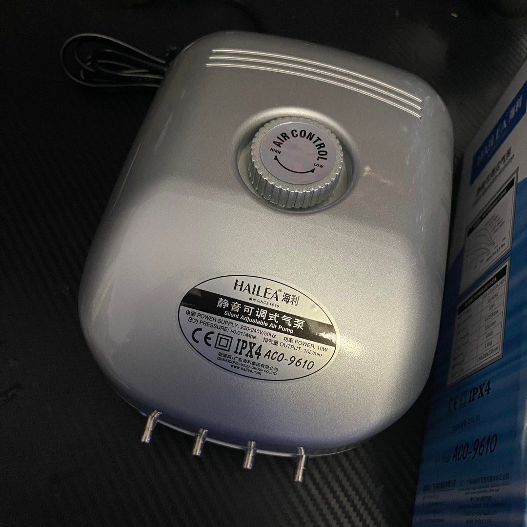 Hailea ACO-9610 (10L/Min) Air Pump with 4 Ports, Pet Supplies, Homes & Other Pet Accessories on ...