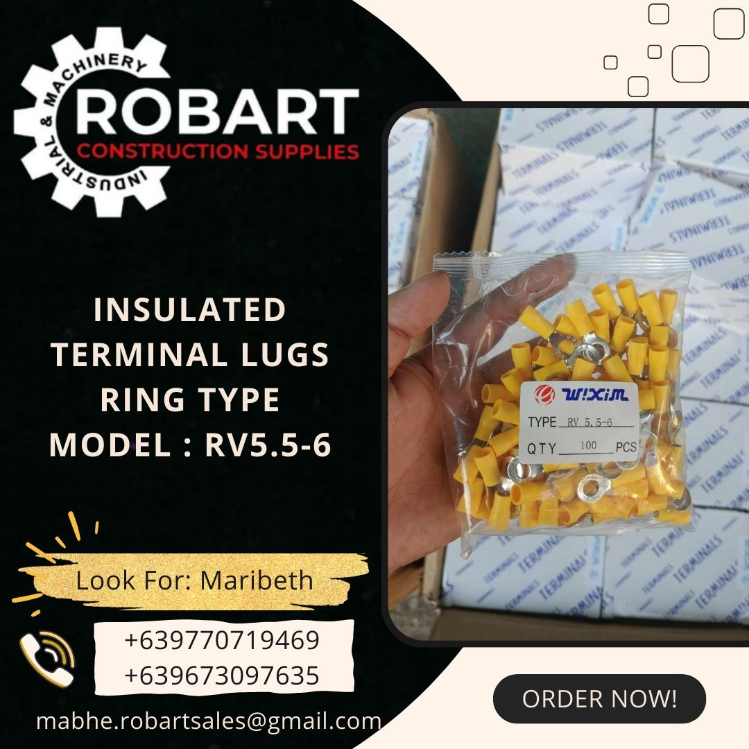 Insulated terminal lugs ring type model : RV5.5-6, Commercial & Industrial, Construction Tools ...