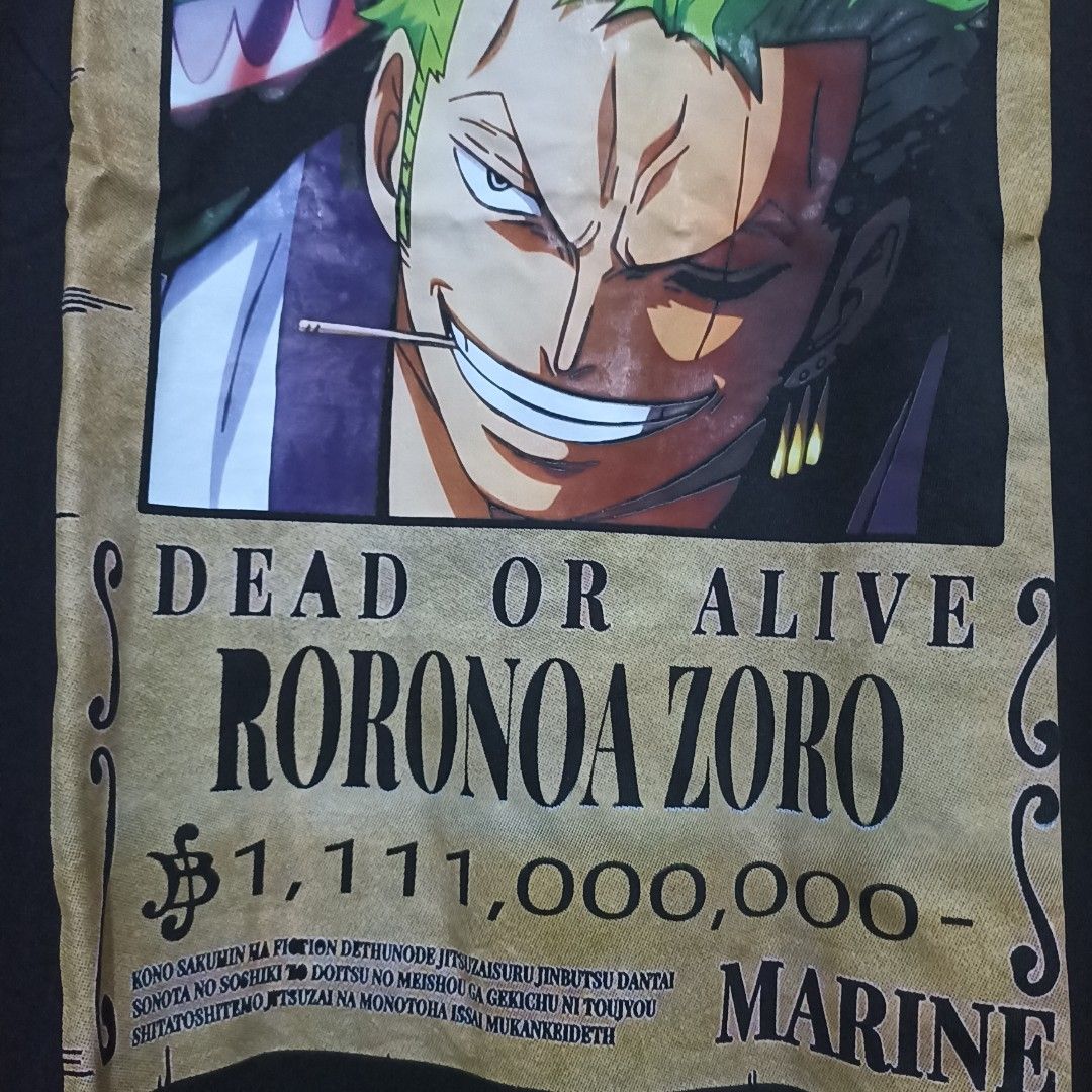 KAOS ANIME ONE PIECE ZORO BOUNTY WANTED, Fesyen Pria, Pakaian , Atasan ... KAOS ANIME ONE PIECE ZORO BOUNTY WANTED, Fesyen Pria, Pakaian , Atasan ...