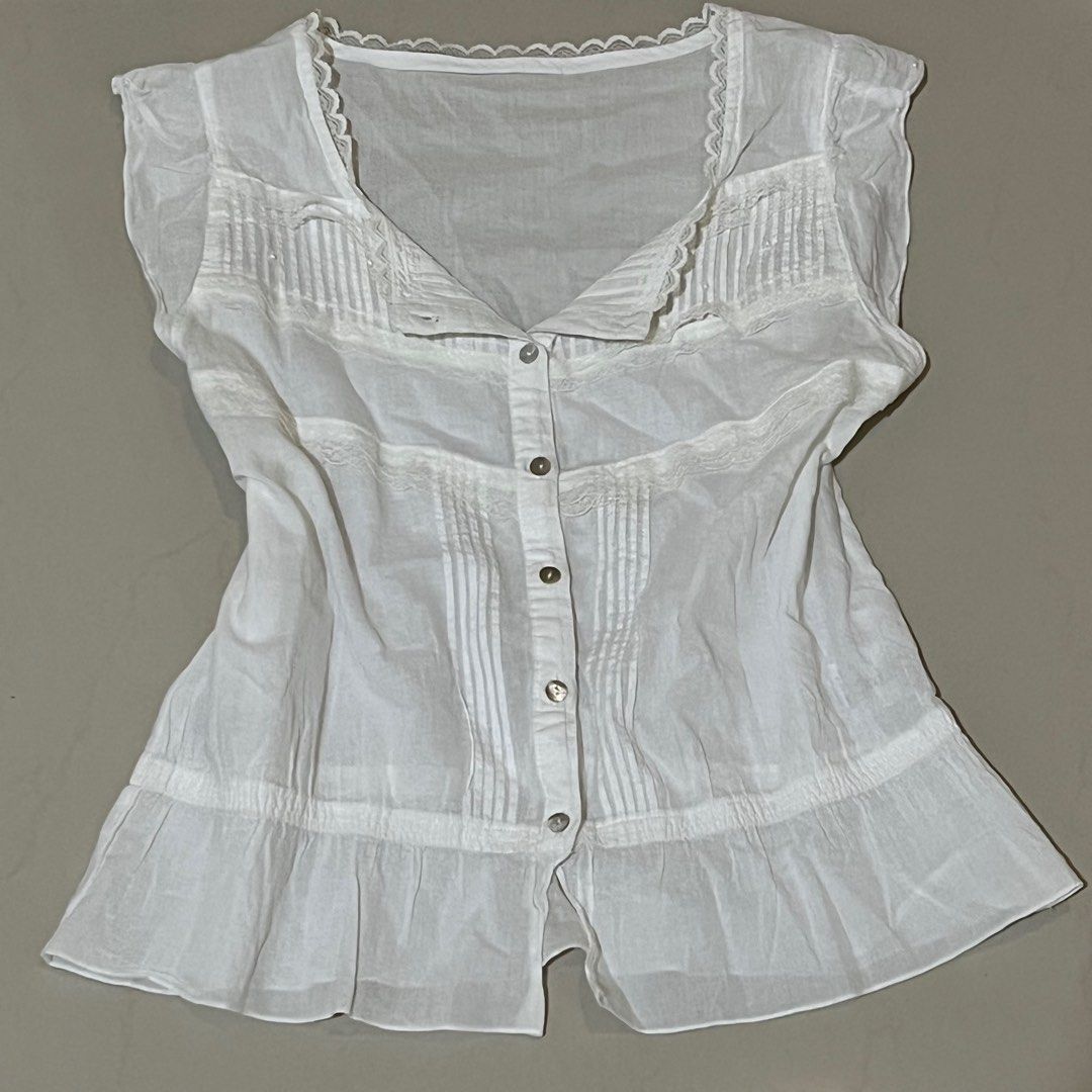 Lace Dollette Top I lolita cottagecore white corset 1900s retro ...