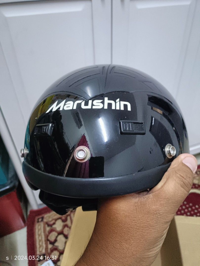 Marushin Half Helmet, Hobbies & Toys, Collectibles & Memorabilia, Vintage Collectibles on Carousell