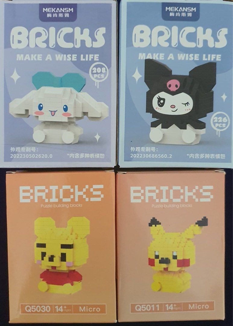 Nano blocks bricks roll kuromi pika Winnie Pooh, Hobbies & Toys, Toys ...