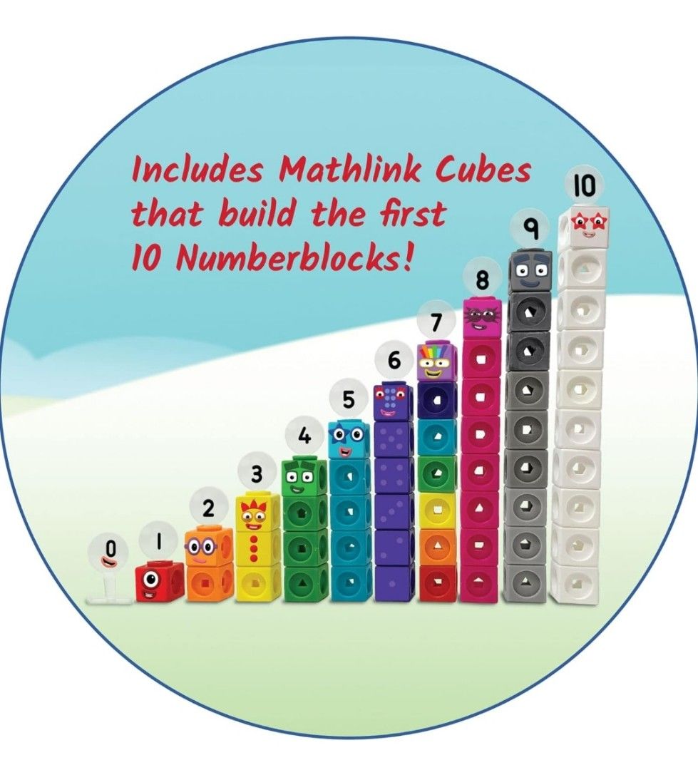 NumberBlocks MathLink Cubes 93417 Number Blocks, 1-10 Cubes, 100 Piece Activity Set, Math Toy ...