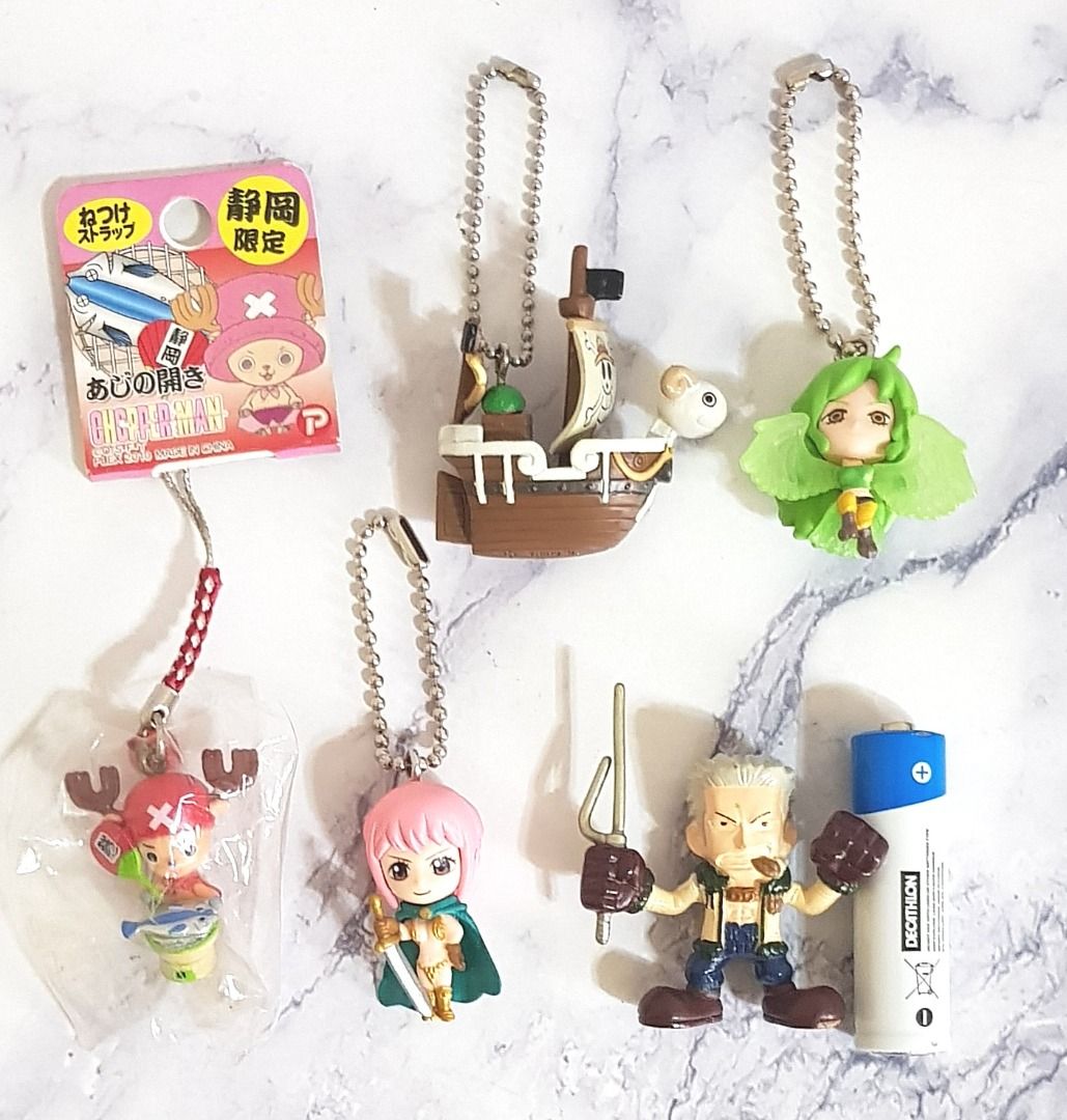 One Piece Assorted Figures Keychains and Merch (7pcs Take All) Luffy Zoro Sanji Chopper Monet ...