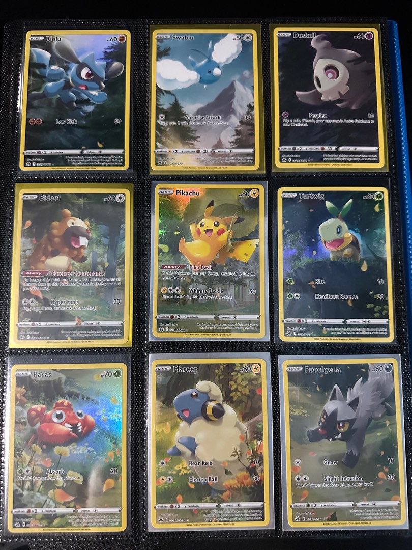 Pokemon TCG Crown Zenith Art Rare Set of 9 | Riolu | Swablu | Duskull ...