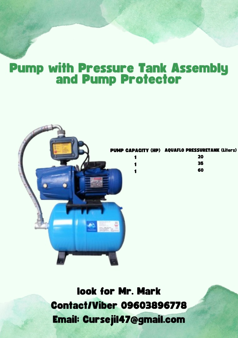 Pump with Pressure Tank Assembly and Pump Protector, Commercial ...