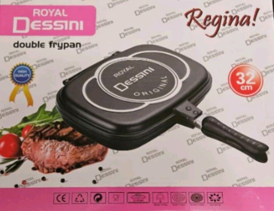 Royal dessini 雙面鑄鐵鍋 32cm, 家具及居家用品, 廚具和餐具, 炊具及配件在旋轉拍賣