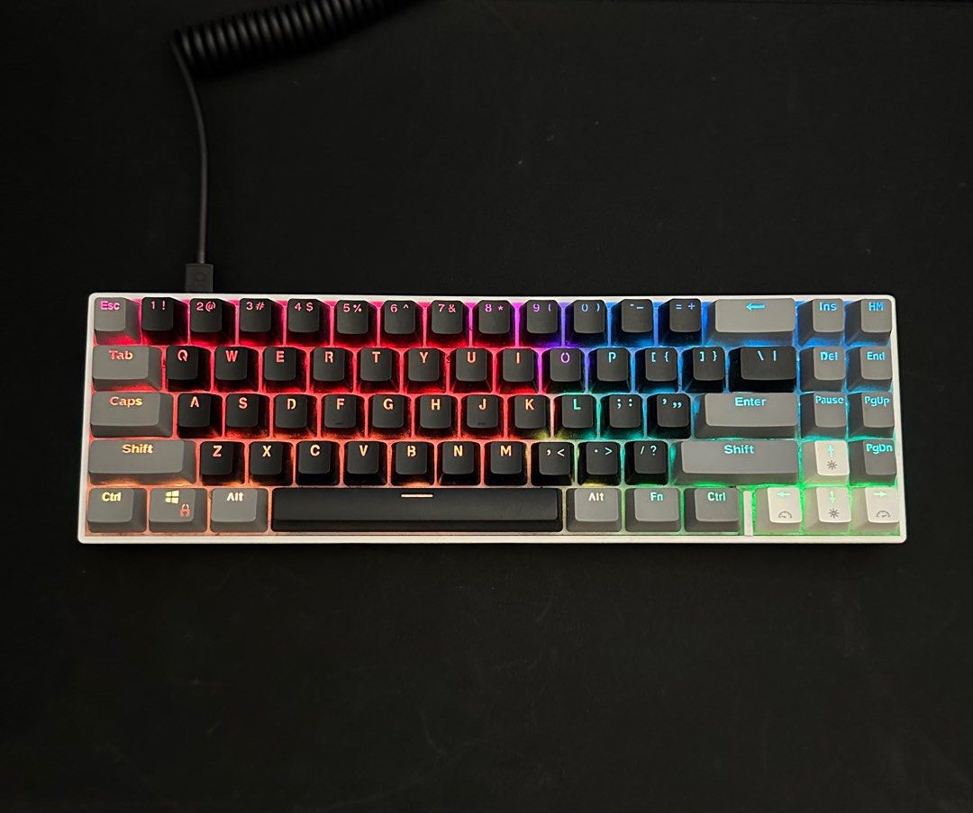 Royal Kludge RK71 RGB Mechanical Keyboard Hot-Swappable Red Switch WITH ...