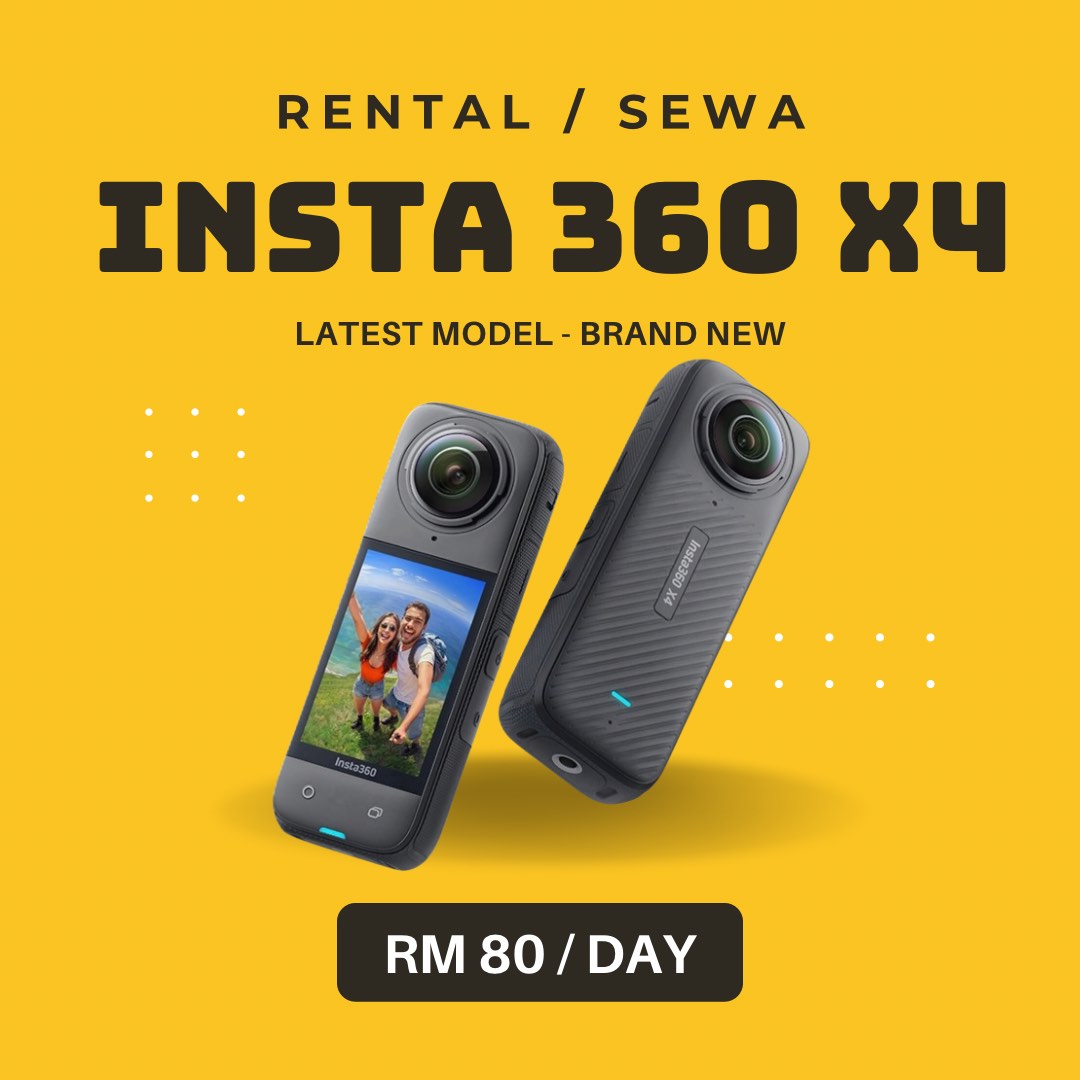 SEWA/RENT Insta 360 X4 (Brand new), Photography, Video Cameras on Carousell