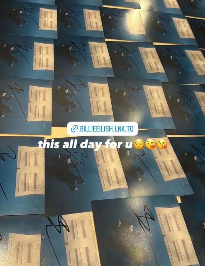 SIGNED簽名 billie eilish hit me hard and soft insert CD vinyl album ...