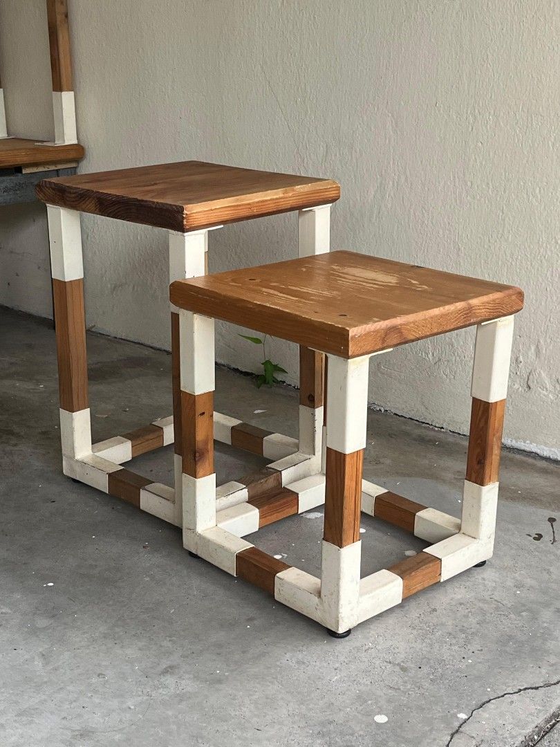 Solid wooden chair (tall & short), Furniture & Home Living, Furniture ...