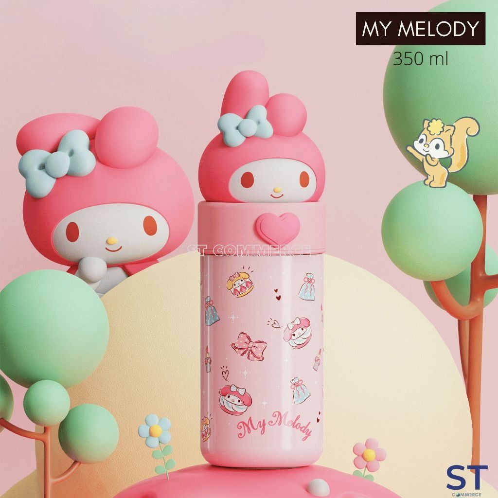 Water bottle Genuine Sanrio Characters Stainless Steel Bottle/Tumbler 350ml (Hello Kitty, Melody ...