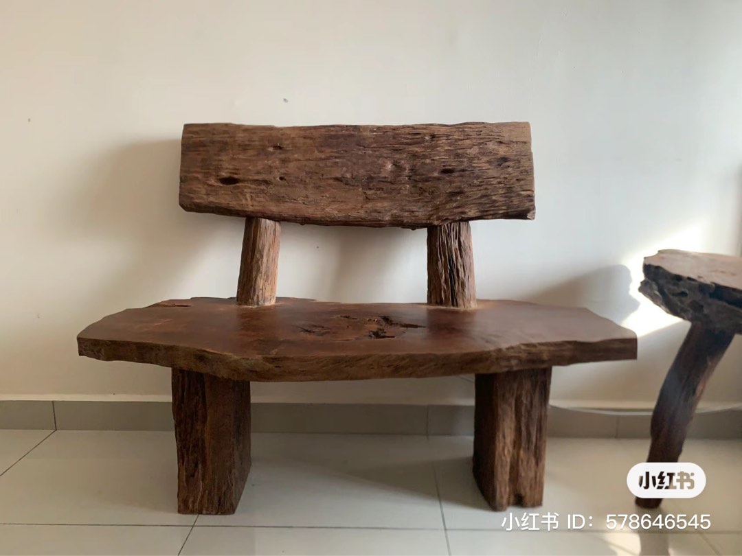 Wooden bench (Kayu Merbau), Furniture & Home Living, Furniture, Chairs ...