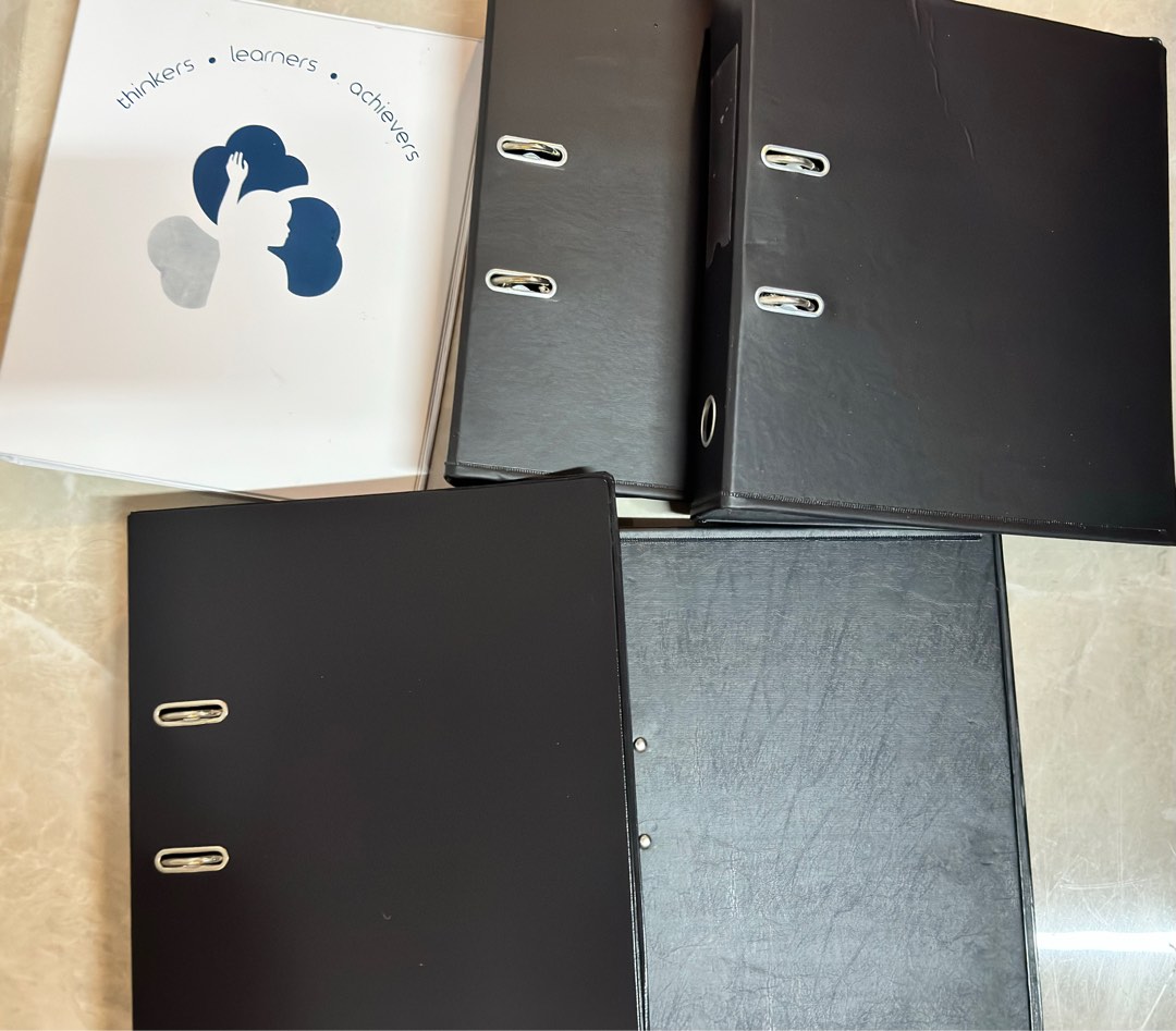 5 Hard Cover A4 Folders (black, office file, storage, organization ...