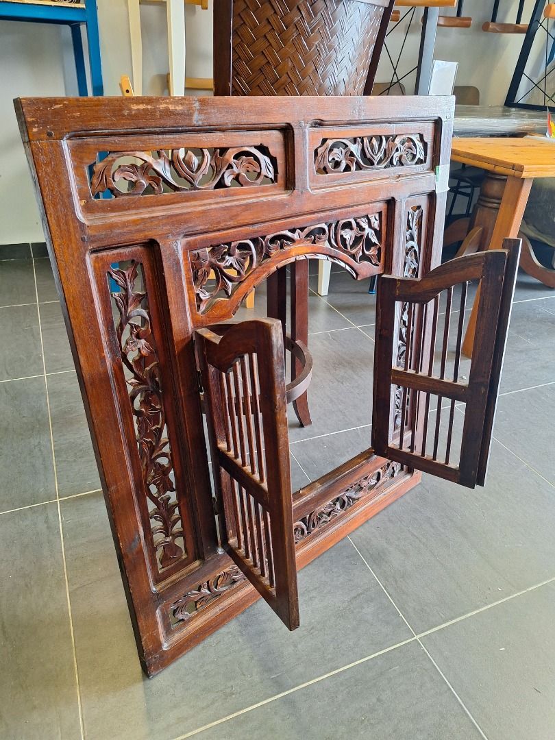 Balinese Solid Teak Wood Wall Mirror Frame | Bingkai Cermin Dinding ...