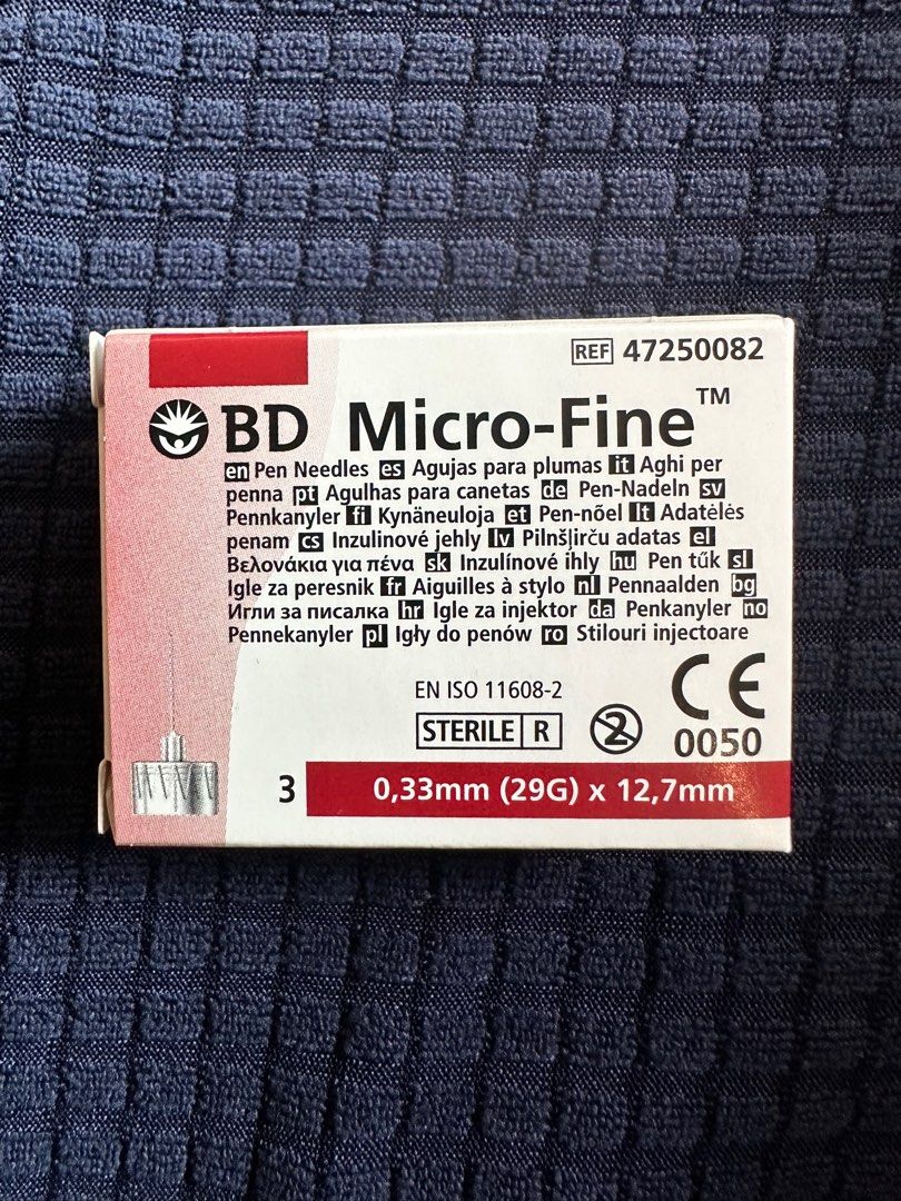 BD Micro-Fine Pen Needles 0.33mm (29G) x 12.7mm, Health & Nutrition ...