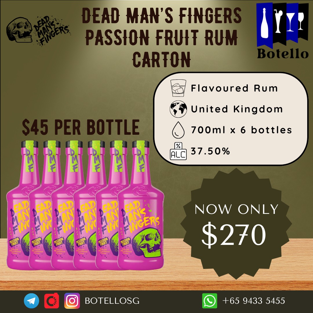 [Carton] Dead Man's Fingers Passion Fruit Rum x 6 bottles / 700ml ...
