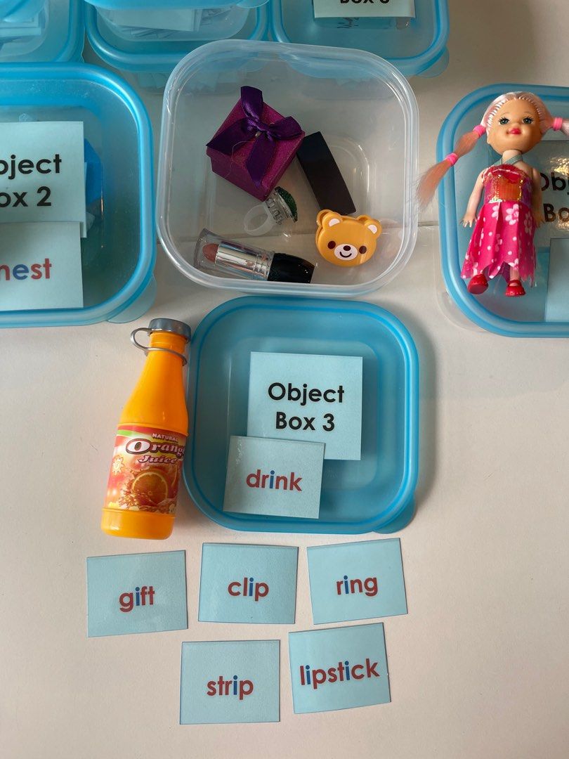 English Phonics Montessori blue object and picture boxes, Everything ...