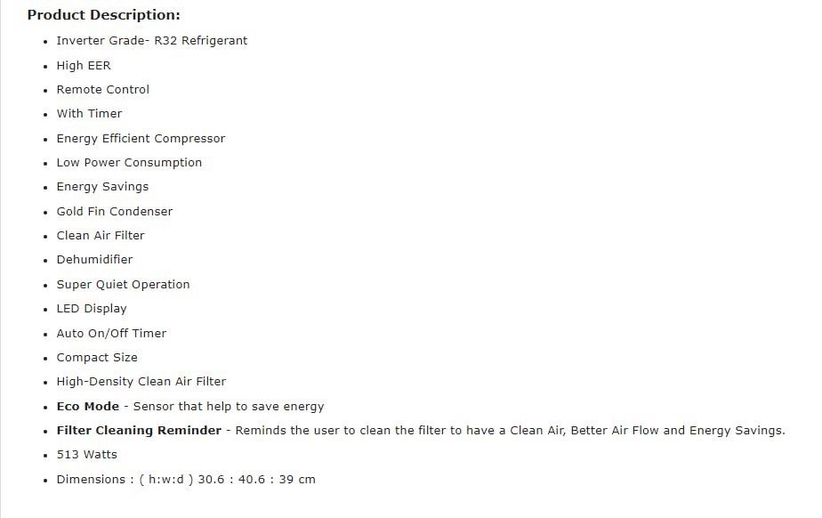 Fujidenzo 0.6HP inverter grade R32 Window Type Aircon with remote ...