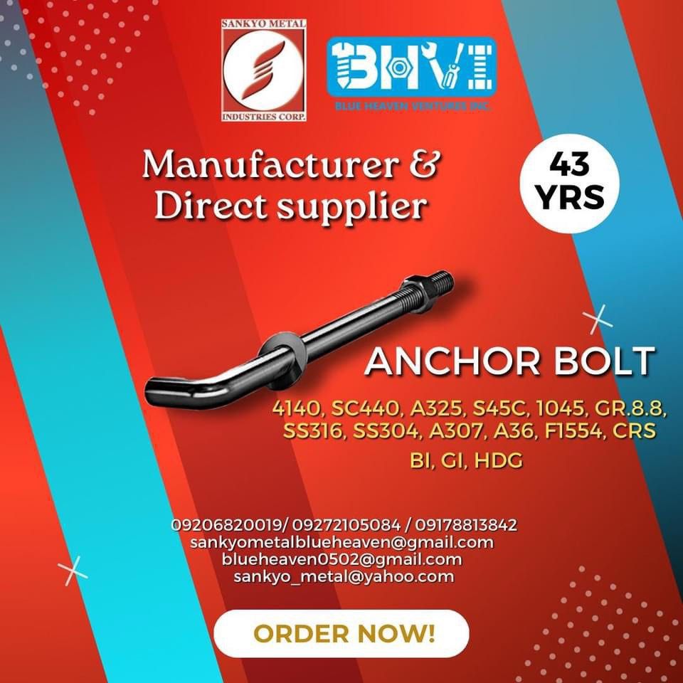 GI Anchor Bolt | Jbolt | L type | A307 | Galvanized, Commercial & Industrial, Construction ...