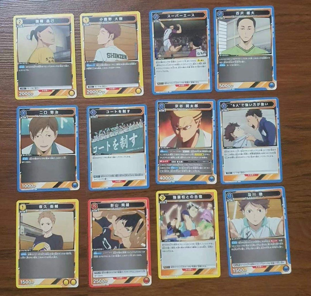 Haikyuu playing cards union arena cards nekoma aobajohsai karasuno ...