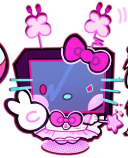 Hello Kitty Angel Dust Sticker Hazbin Hotel [FANMADE], Hobbies & Toys ...