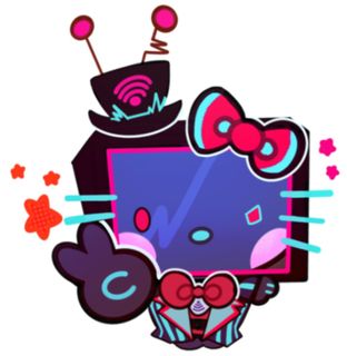 Hello Kitty Angel Dust Sticker Hazbin Hotel [FANMADE], Hobbies & Toys ...