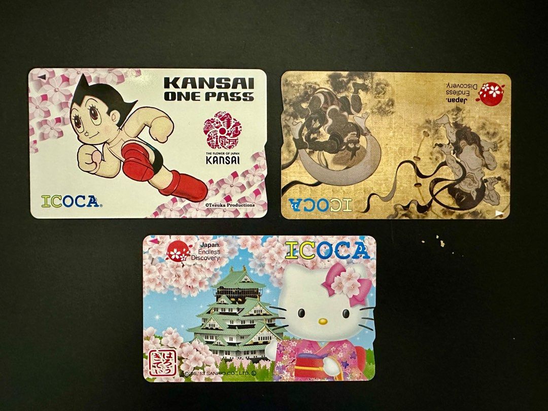 日本交通卡ICOCA Hello Kitty / 阿童木 / 風雷神 特別版IC Card, 門票＆禮券, 本地景點門票及交通 - Carousell