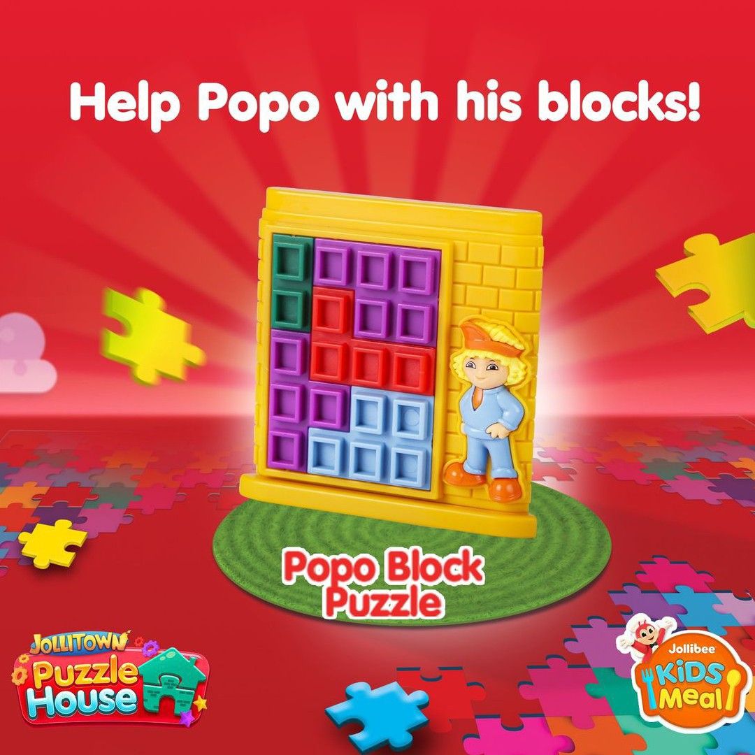 Jollibee Kids Meal Jollitown Puzzle House POPO BLOCK PUZZLE July 2023 ...