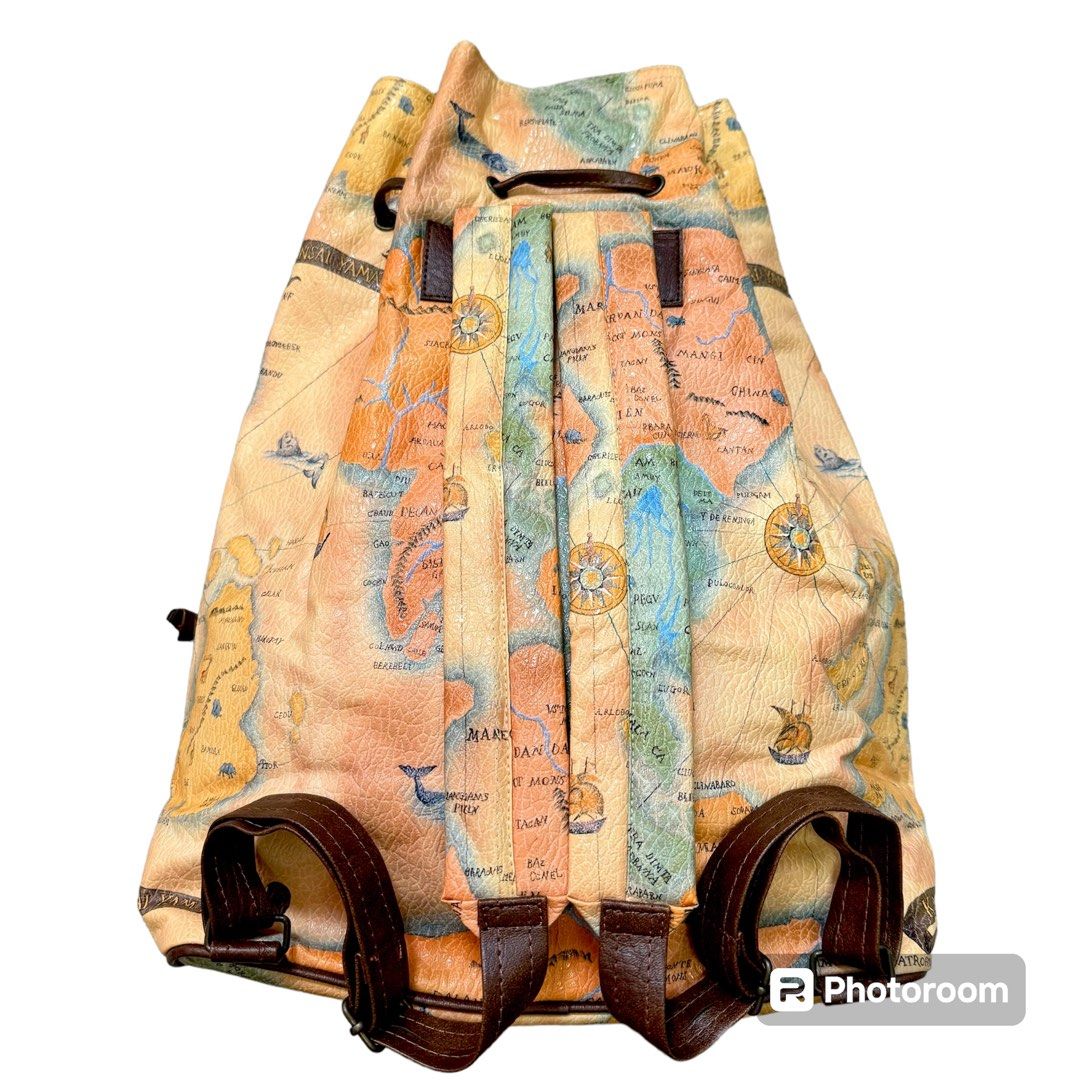 Kansai Yamamoto World Map Printed Rucksack Backpack, Men's Fashion ...