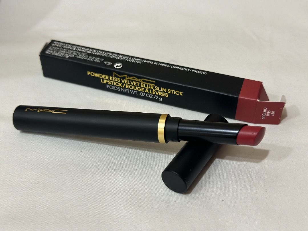MAC COSMETICS POWDER KISS VELVET BLUR SLIM STICK LIPSTICK - STAY ...