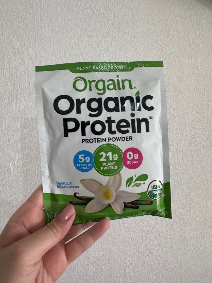 Orgain Organic Protein powder 46g - vanilla bean flavor, Food & Drinks ...
