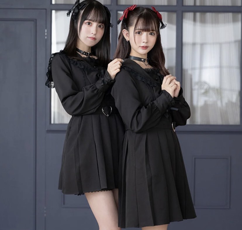 original jirai kei ryousangata wear Dear my love Black gothic Simple Japanese Seifuku Sailored ...