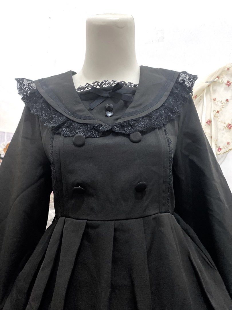 original jirai kei ryousangata wear Dear my love Black gothic Simple Japanese Seifuku Sailored ...