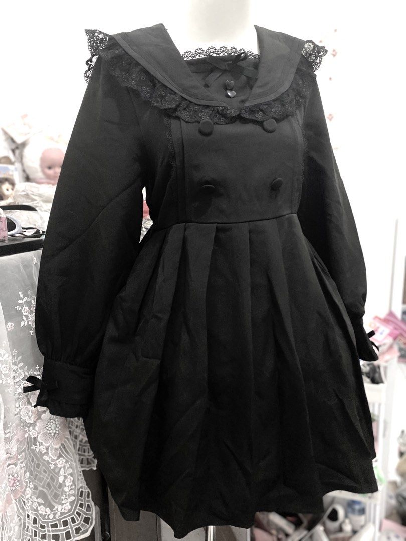 original jirai kei ryousangata wear Dear my love Black gothic Simple Japanese Seifuku Sailored ...