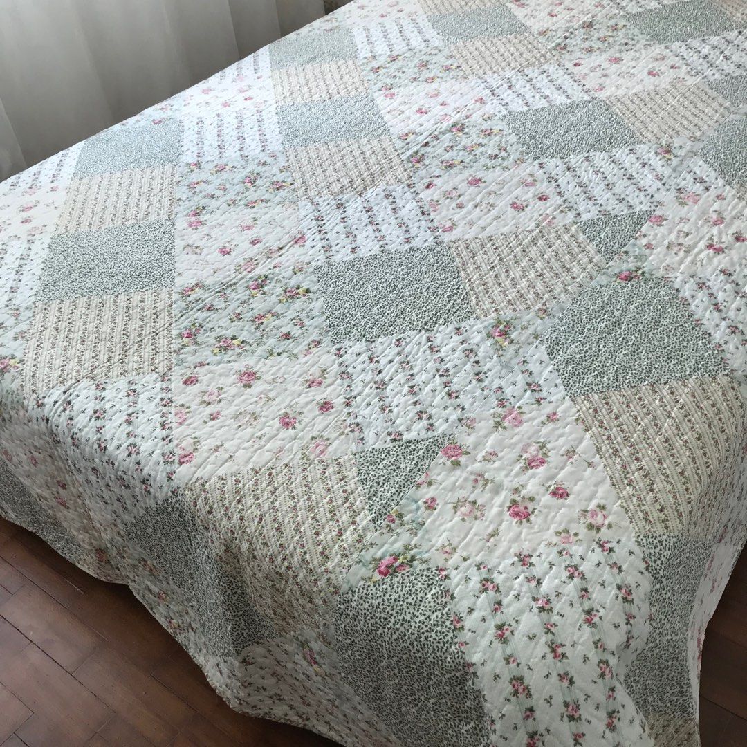 Patchwork Country Style Bed Spread, Furniture & Home Living, Bedding & Towels on Carousell