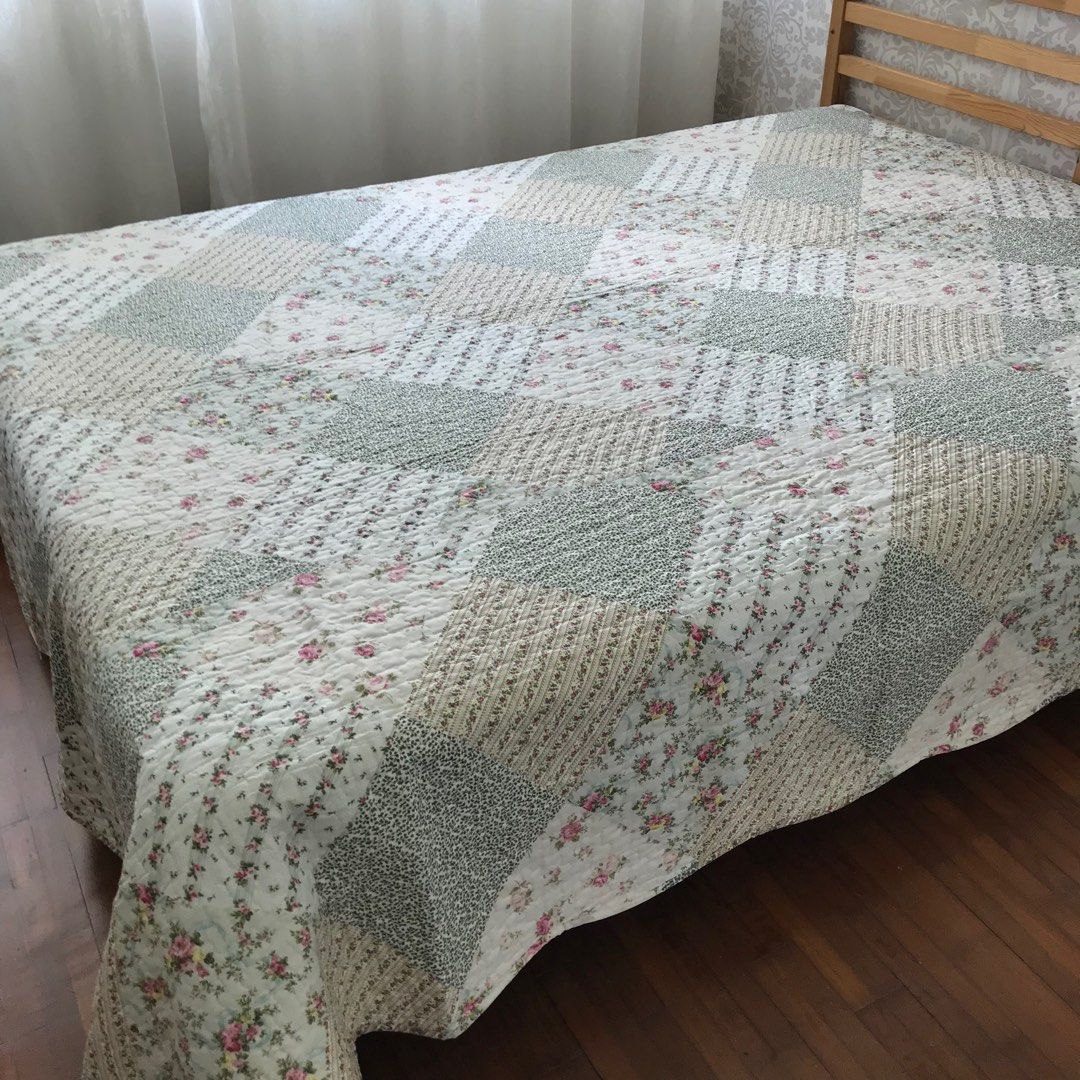 Patchwork Country Style Bed Spread, Furniture & Home Living, Bedding & Towels on Carousell