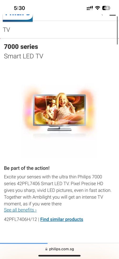 Phillips 42’ smart TV Full LED ambient light, TV & Home Appliances, TV ...