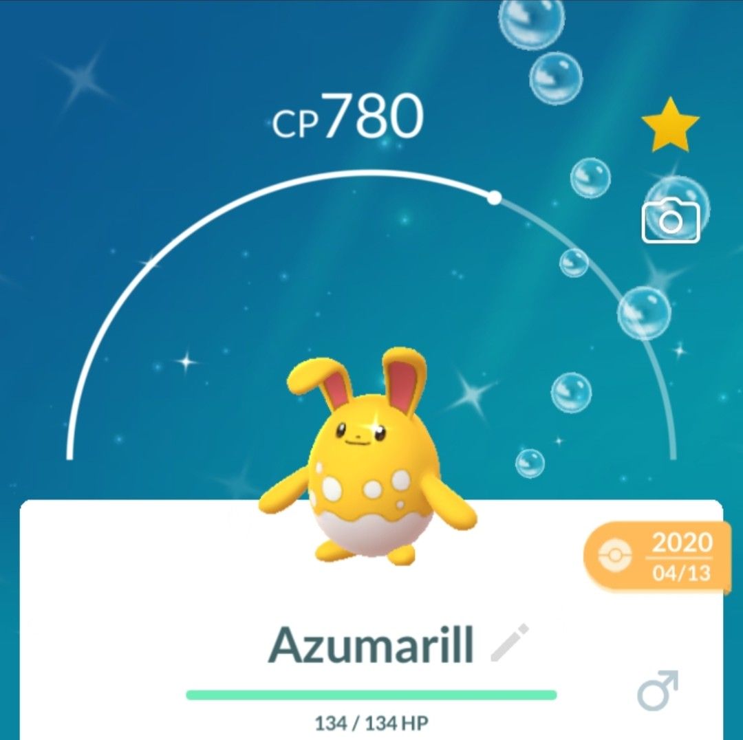 Pokemon go shiny Azumarill, Video Gaming, Video Games, Others on Carousell