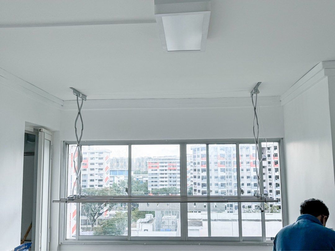 Retractable Manual Laundry Drying Rack System Ceiling Mounted ...