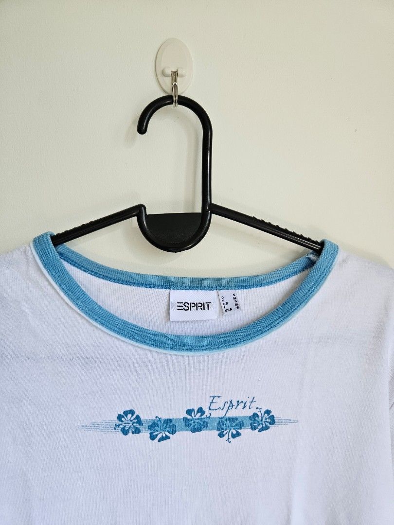 Vintage Esprit Blue Ringed Top, Women's Fashion, Tops, Shirts on Carousell