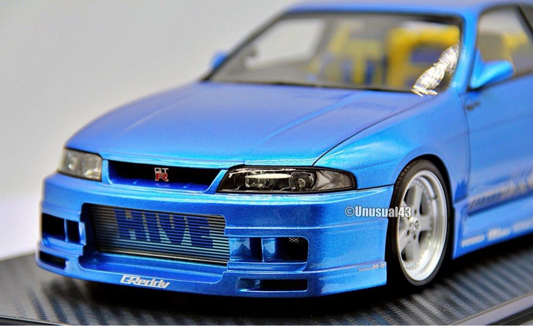 1/18 Ignition Model GReddy GT-R (BCNR33) Blue Metallic, Hobbies & Toys, Toys & Games on Carousell